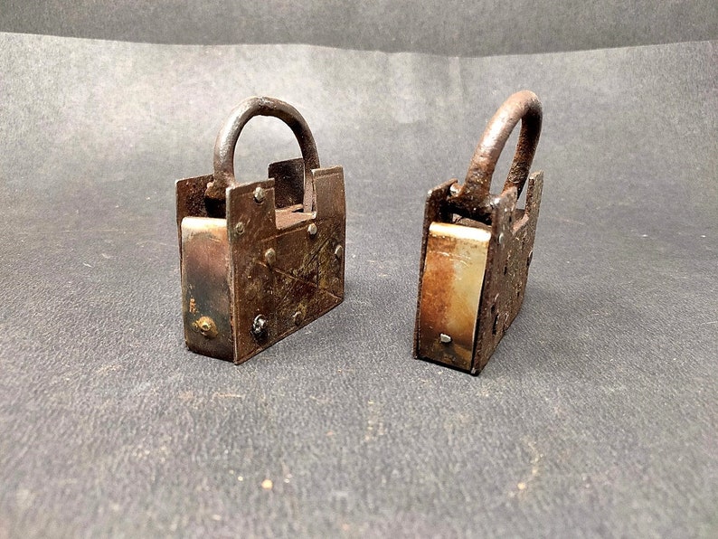 Antique Iron Tricky Padlock Old Hand Crafted Screw System Lock - Etsy