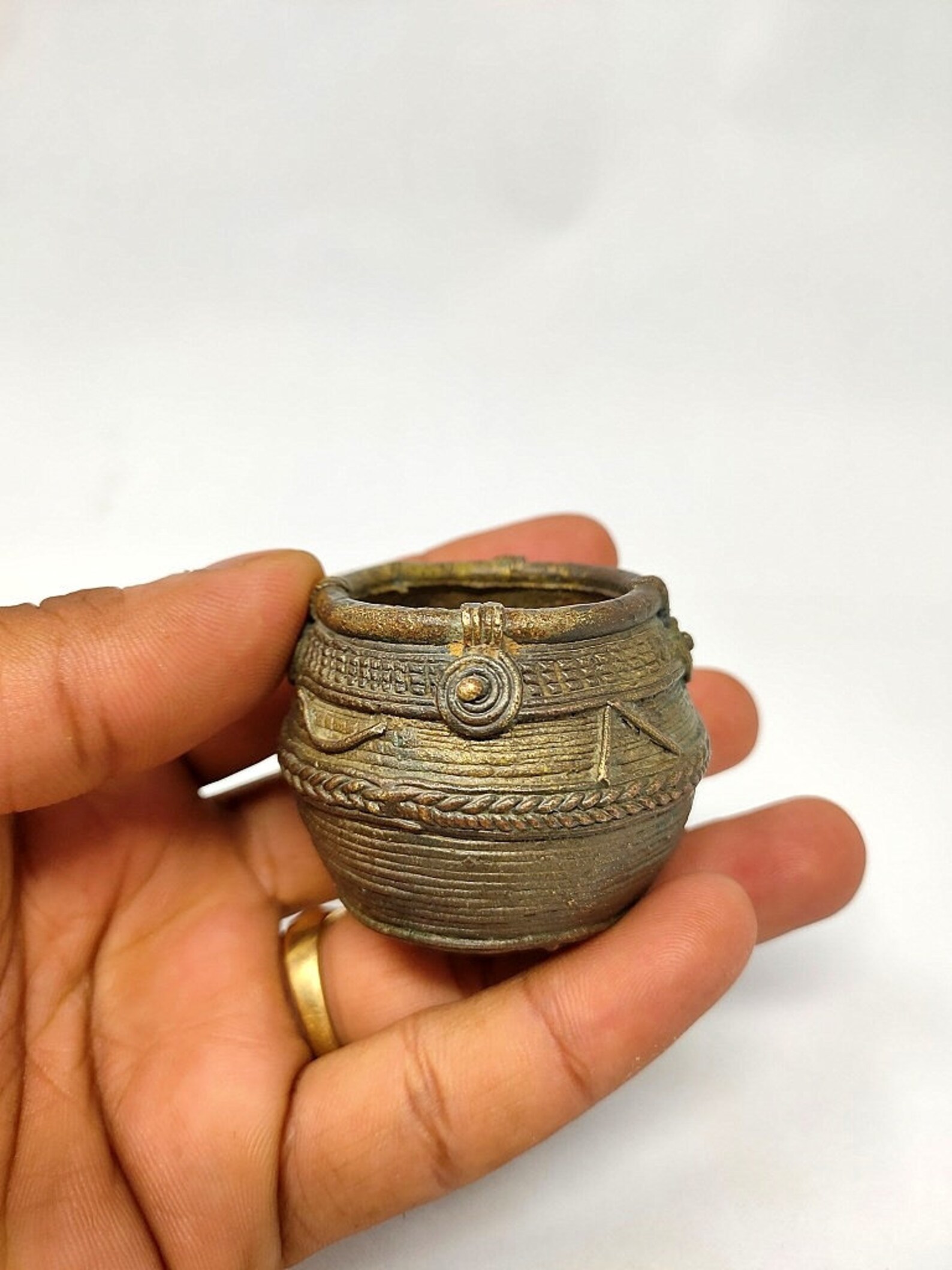 Ancient Brass Planter Pot Old Original Unique Carved Bowl - Etsy