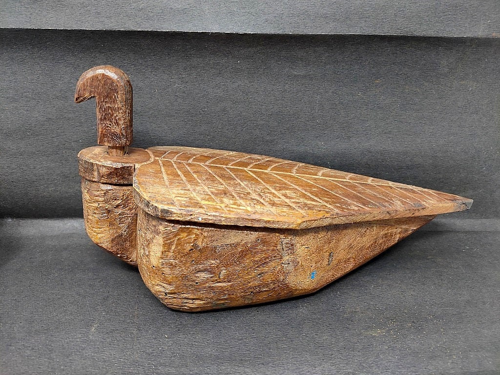 Antique Indian Wooden Tikka Box Old Unique Bird Shape Kumkum - Etsy