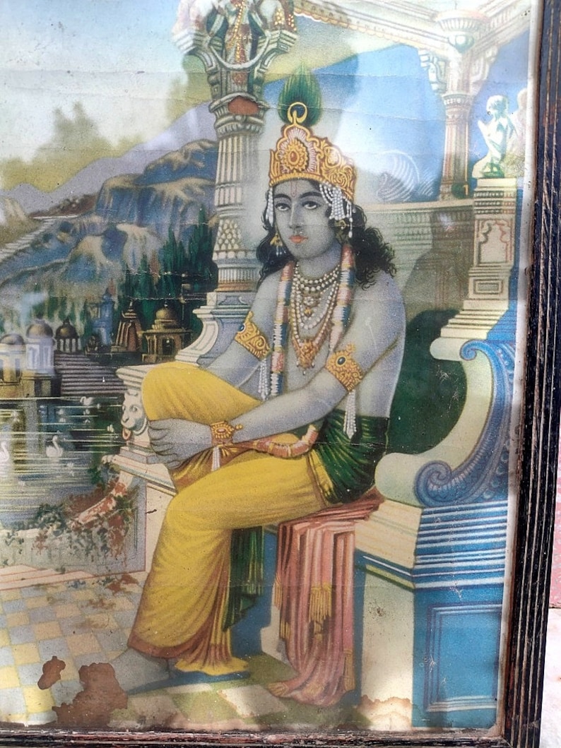 Antique Original Hindu God Shiva Litho Print Old Hindu God | Etsy