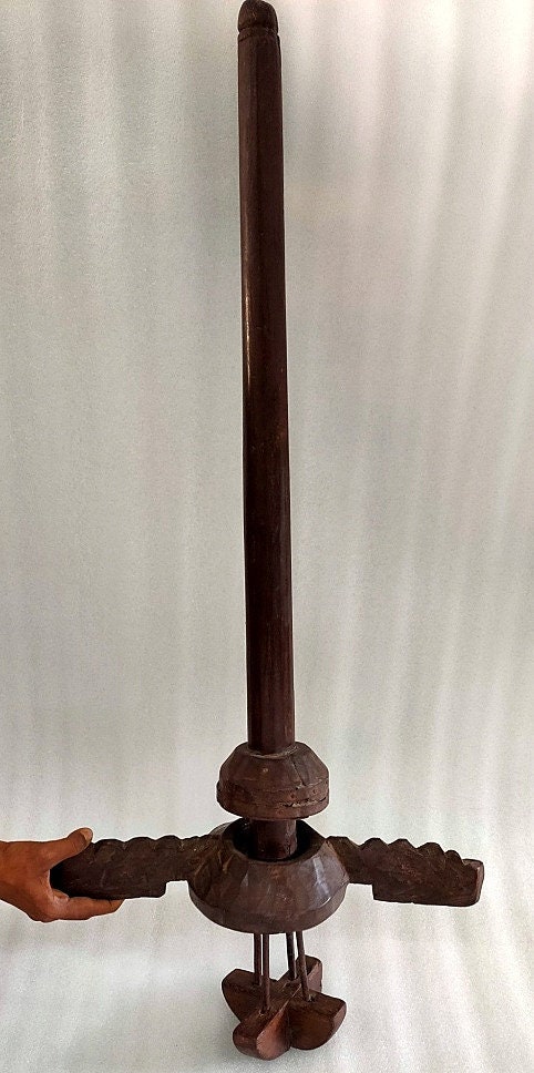 Antique Wooden Butter Maker Old Hand Carved Hand Butter Maker Indian ...