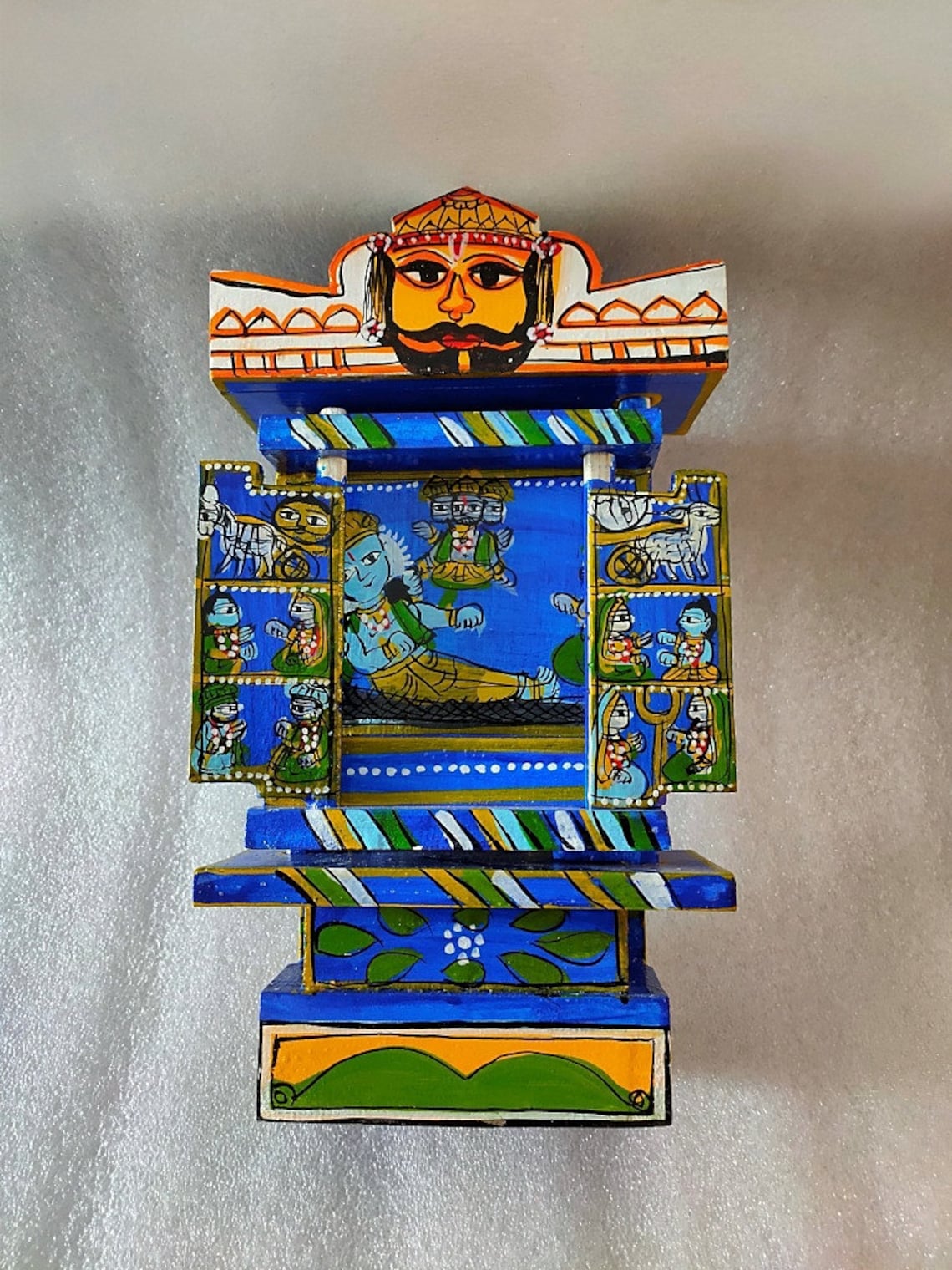 Wooden Blue Painted Kawad Wooden Indian Religious Temple Kawad - Etsy