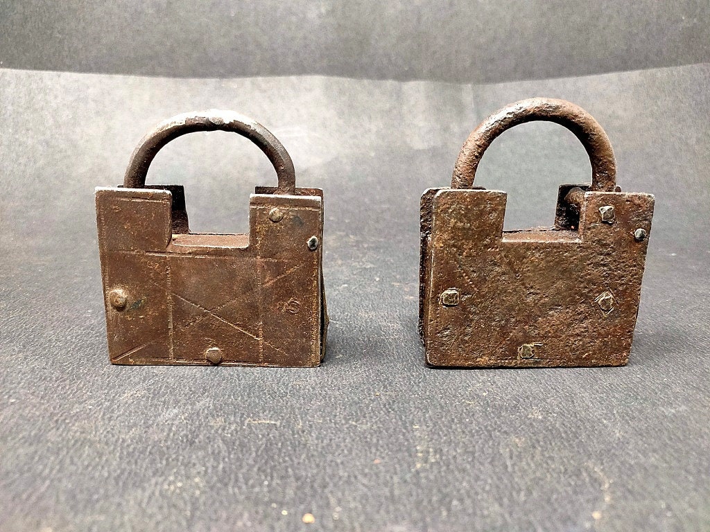 Antique Iron Tricky Padlock Old Hand Crafted Screw System Lock - Etsy