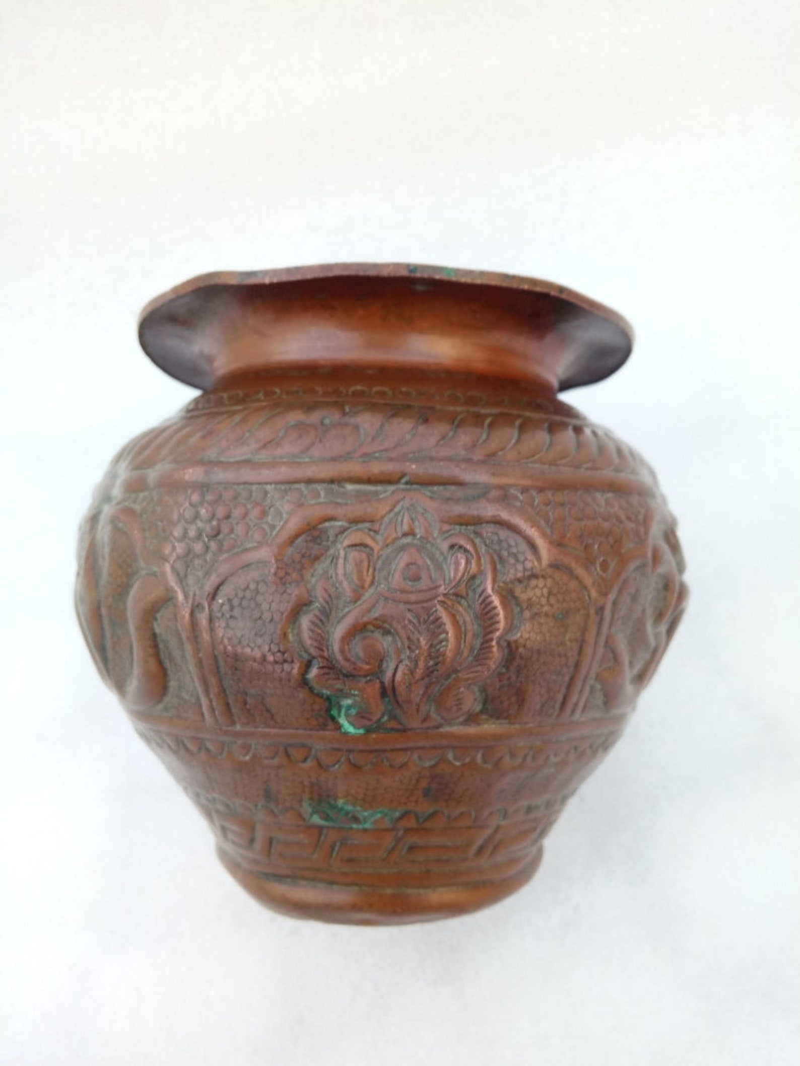 Antique Copper Holy Water Pot Hindu God Ganesha Embossed Om - Etsy