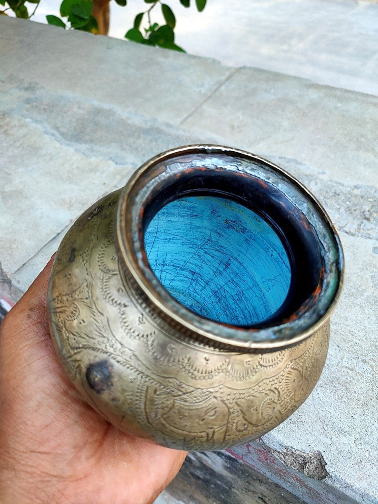 Vintage Rare Brass Holy Water Pot Old Hand Carved Elephant - Etsy