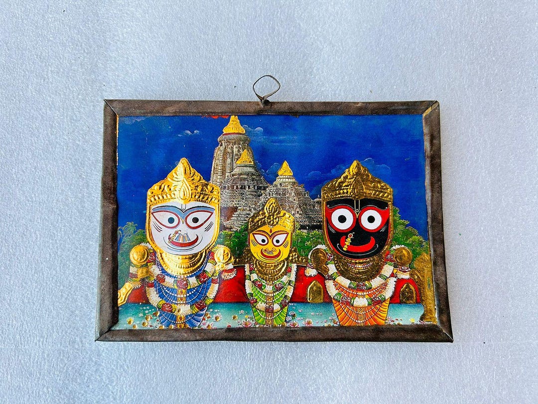 Vintage Indian Iron Frame Hindu Lord God Jagannath Puri Print Old ...