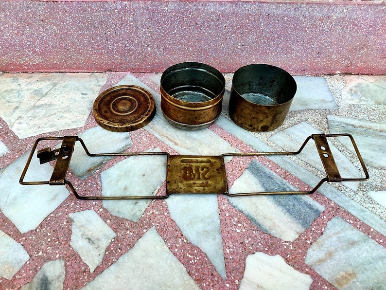 Old brass Lunch box/ brass tiffin box/ brass lunch box/ brass | Etsy
