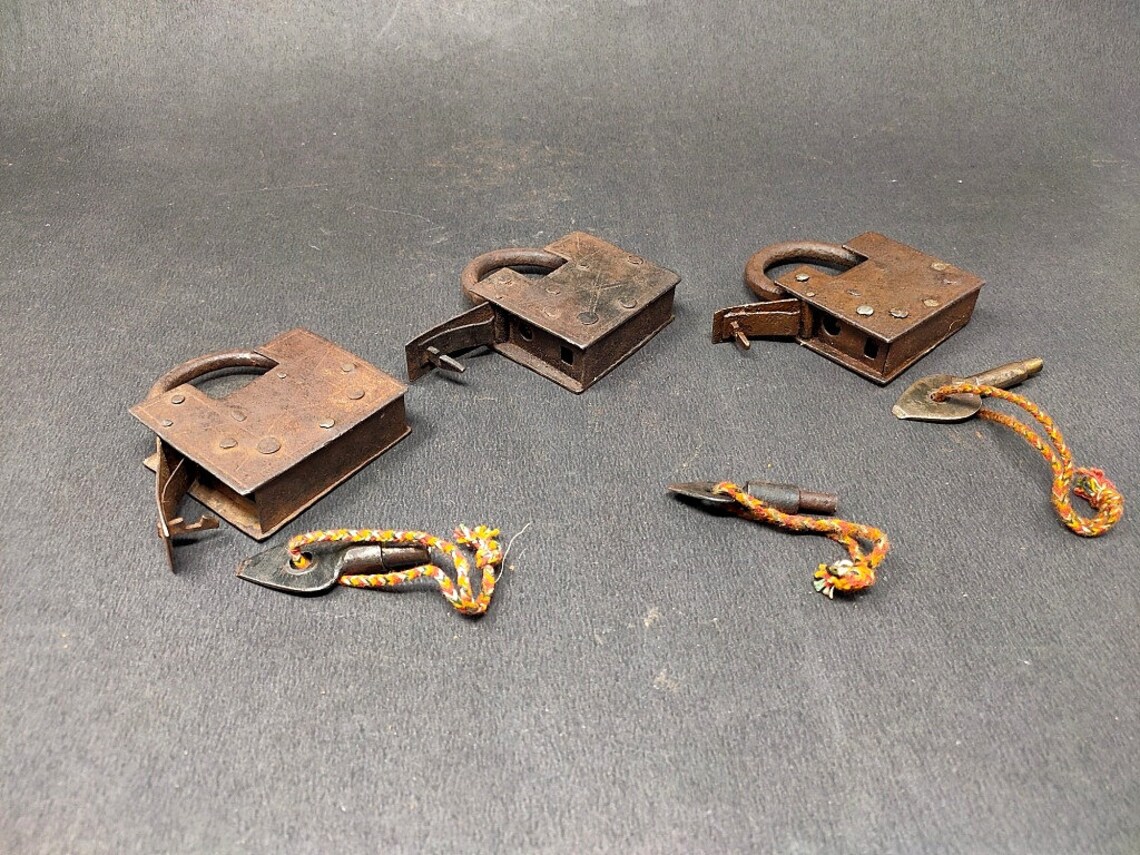 Antique Iron Tricky Padlock Old Hand Crafted Screw System Lock - Etsy