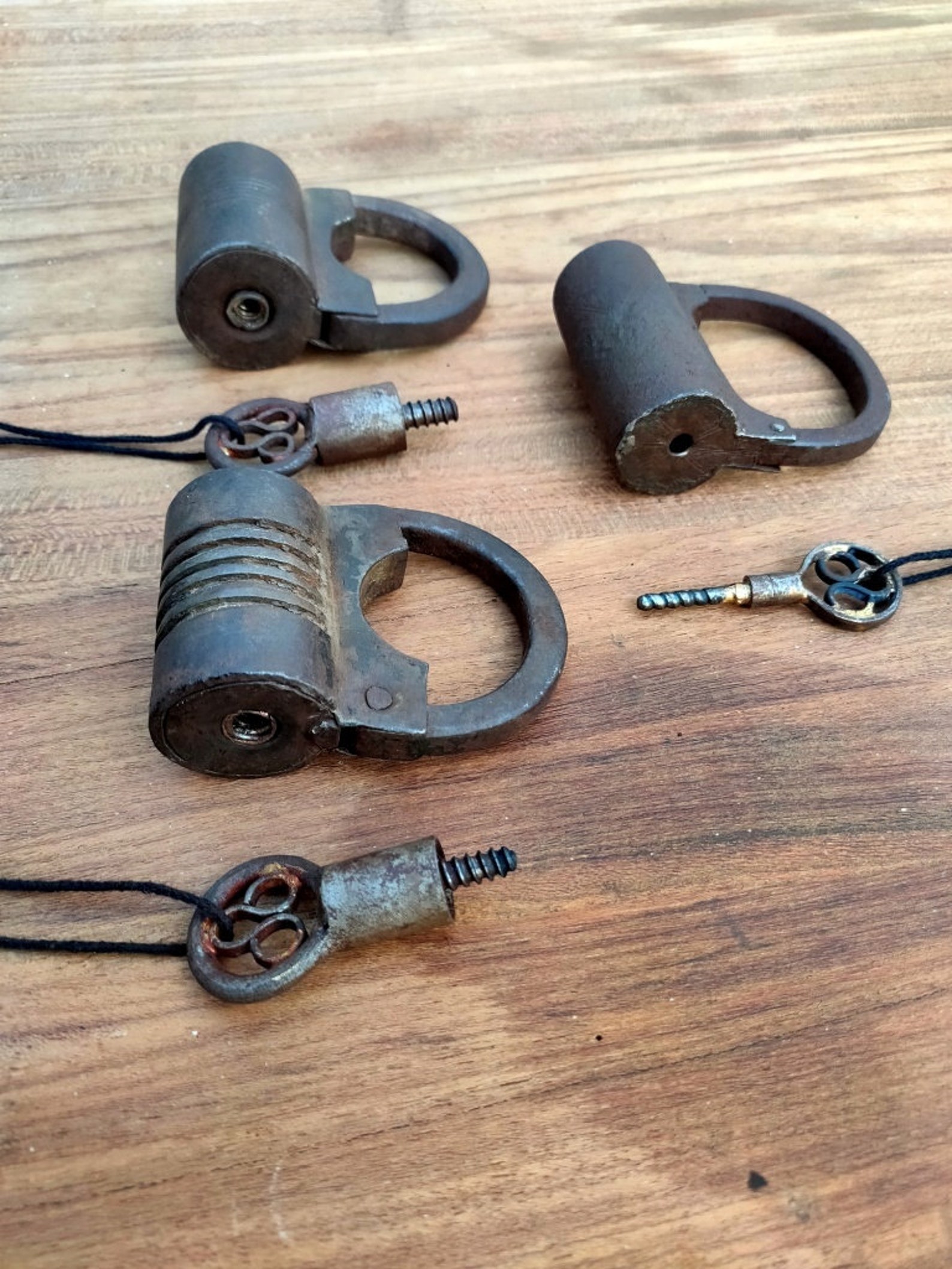 Antique Iron Padlocks / Old Iron Hand Forged Padlock / Engraved Lock ...