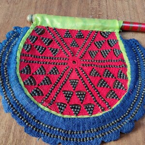 Vintage Beads Work Hand Fan Old Unique Thread Work Hand Hold Fan Ethnic ...