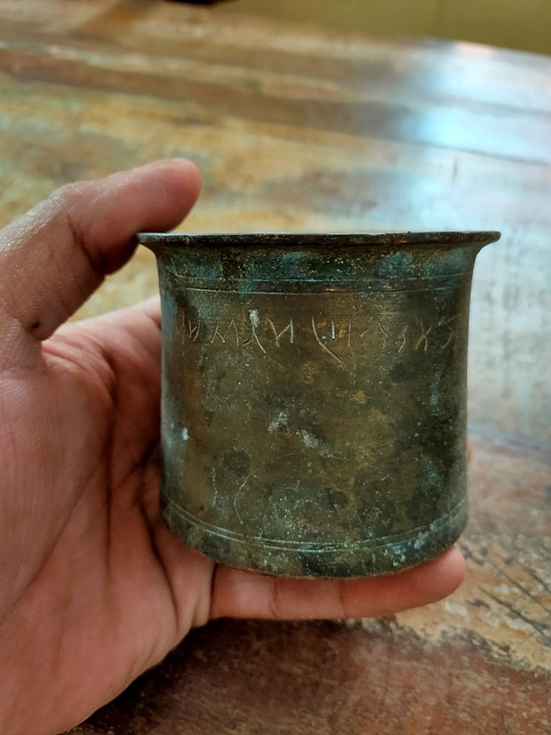Old Original Bronze Holy Water Pot Hand Forged Ancient Water Pot Indian ...