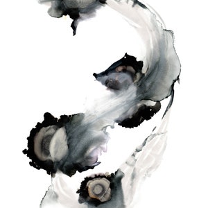 Abstract Monochrome Art Print From My Original Alcohol Ink Painting ...