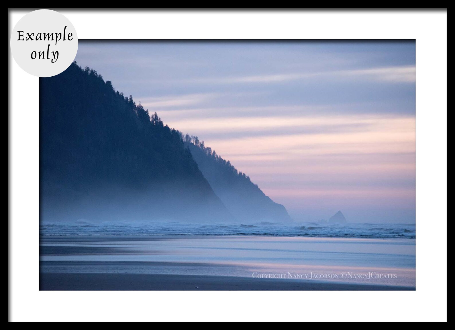 Hazy Mist Over Beach Print Lavender Blue Pale Pink Coastal - Etsy