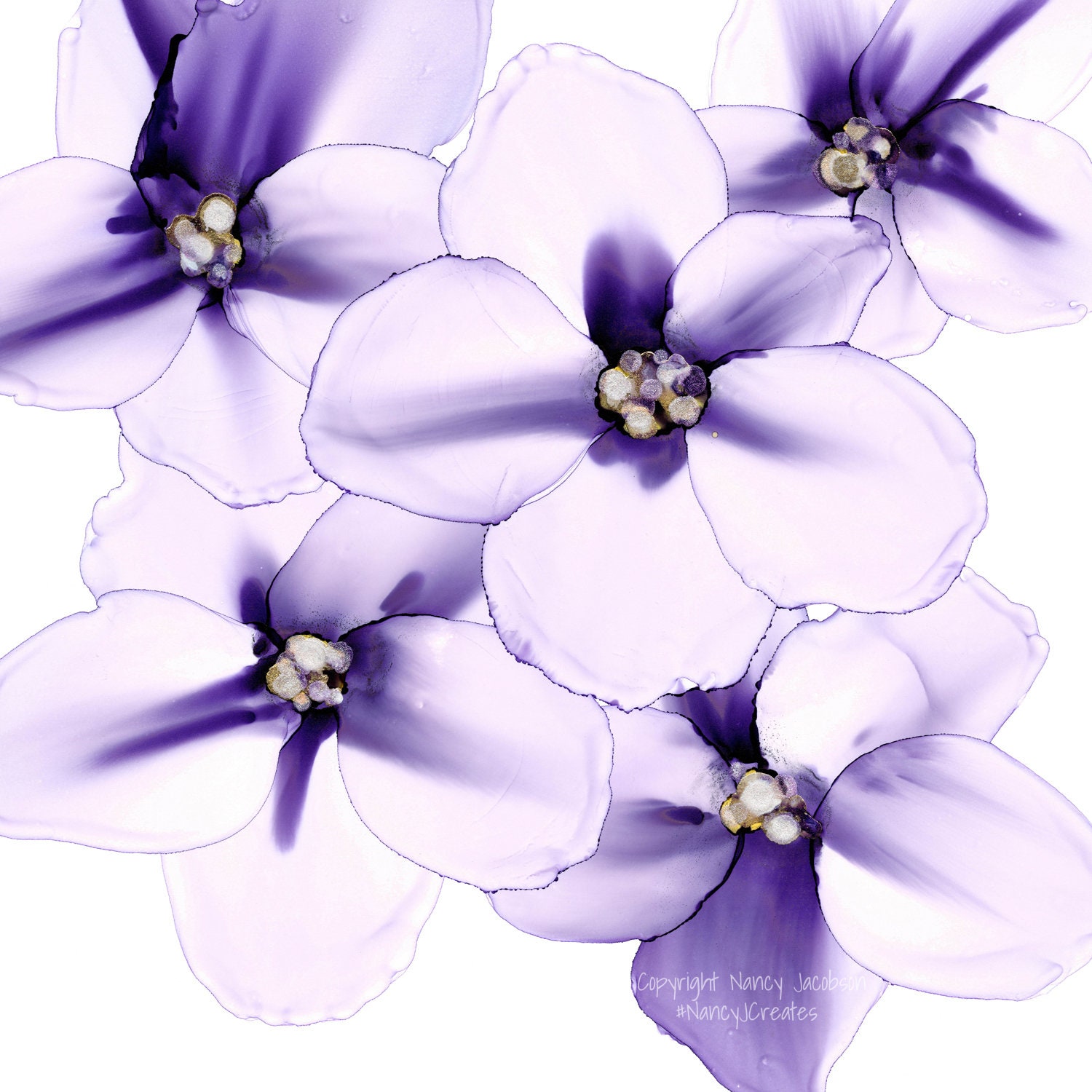 Purple Violet Art Print From My Original Alcohol Ink Painting - Etsy