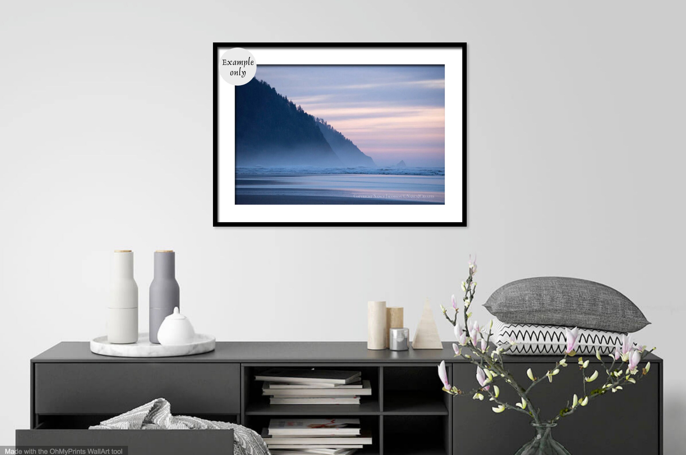 Hazy Mist Over Beach Print Lavender Blue Pale Pink Coastal - Etsy