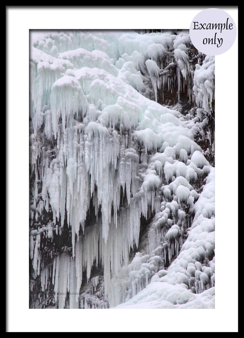 Winter Waterfall Photo ~ Icy Landscape Photography ~ Icicles Art, White ...