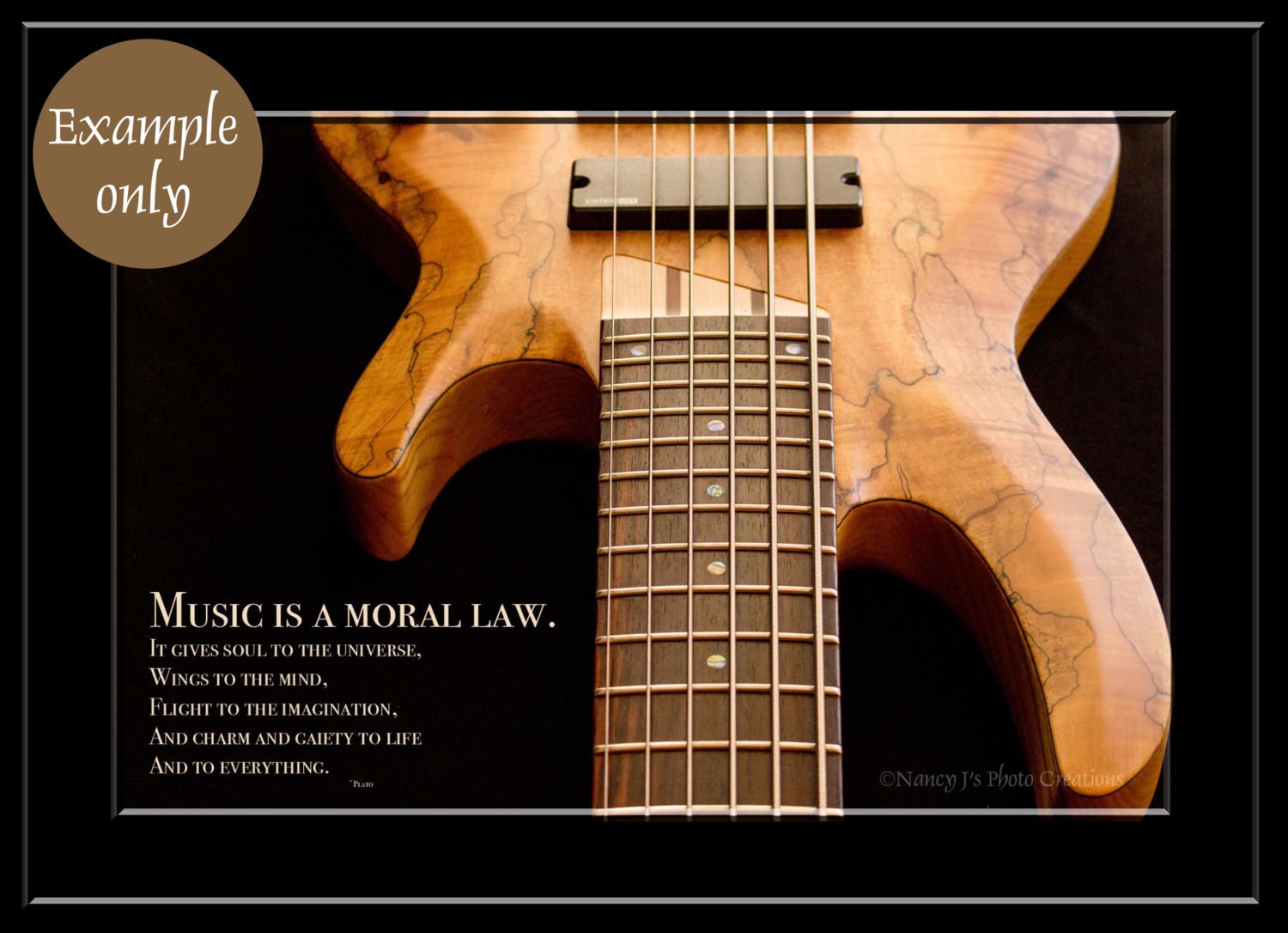 6-string Electric Bass Guitar Photo Music Gift Contemporary Large Art ...