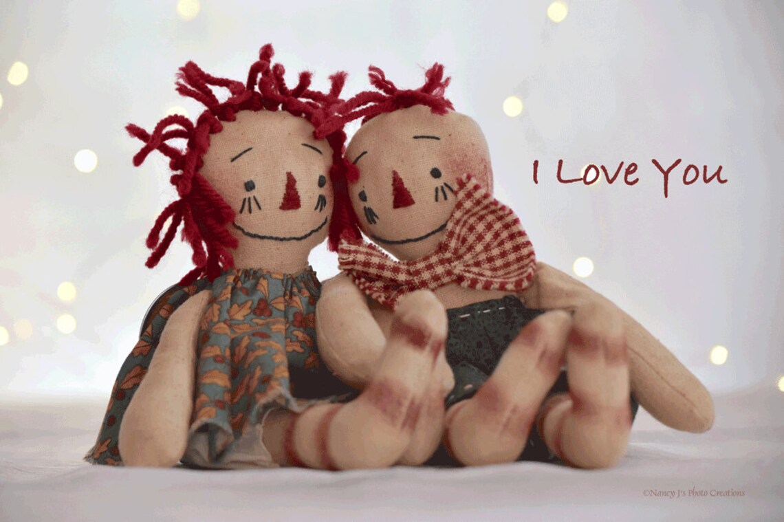 I Love You Raggedy Ann & Andy Romantic Gift Anniversary Gift - Etsy