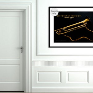 Antique Bugle Wall Art, Inspirational Quote About Peace, Minimalist ...