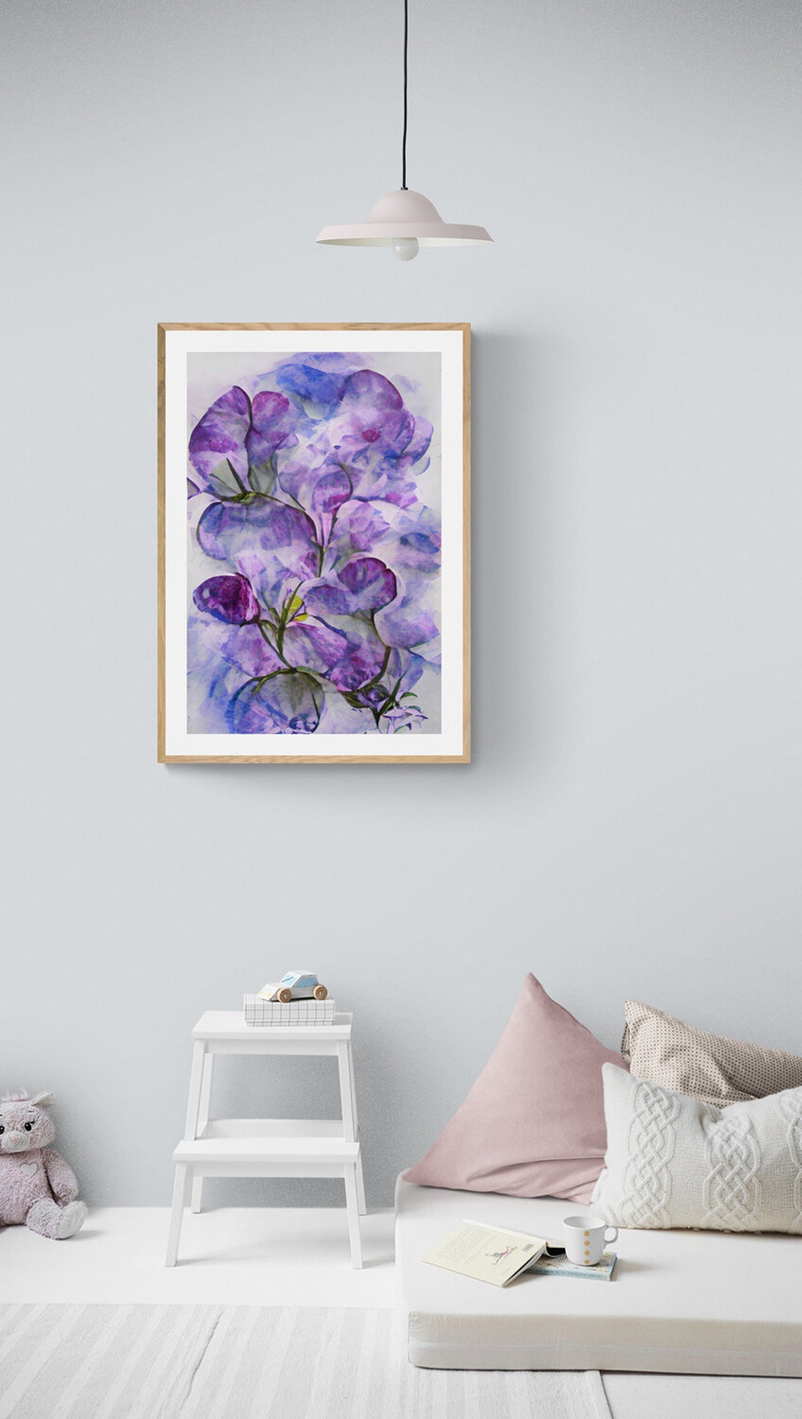 Violet Botanical Digital Art Spa Art Fluid Art Abstract - Etsy