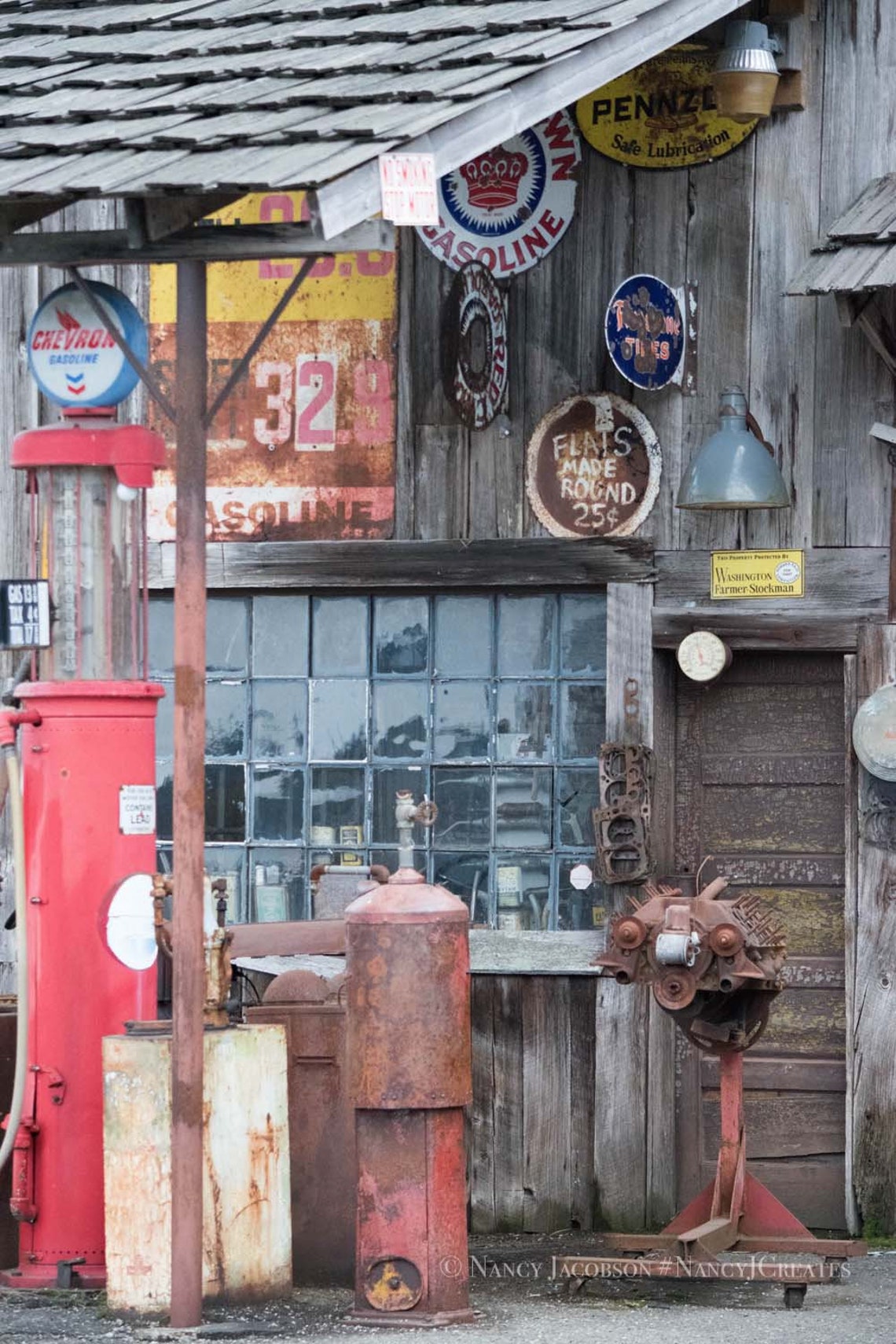 Rustic Gas Station Picture Rusty Metal Signs Old-fashioned | Etsy