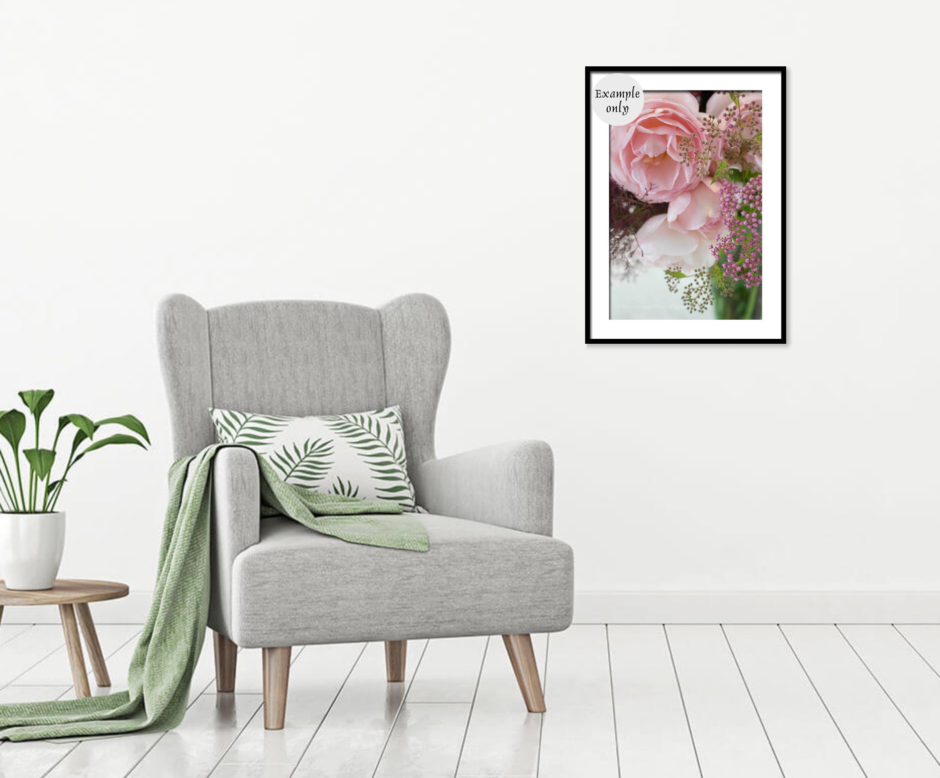 Pale Pink Roses in Bouquet Picture, English Rose Print, Pretty ...