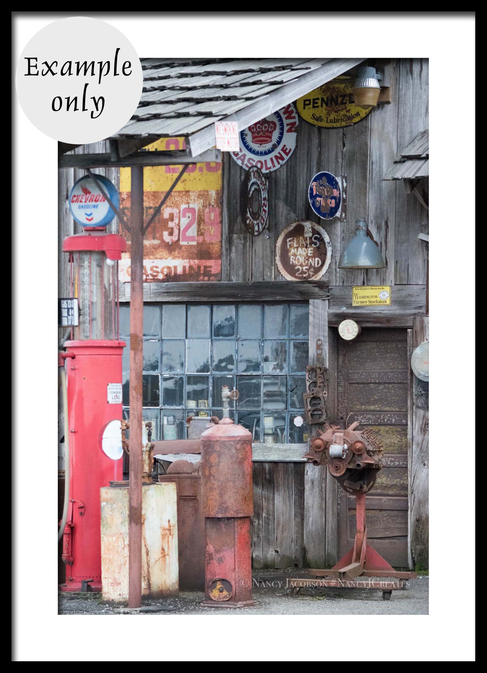 Rustic Gas Station Picture Rusty Metal Signs Old-fashioned | Etsy