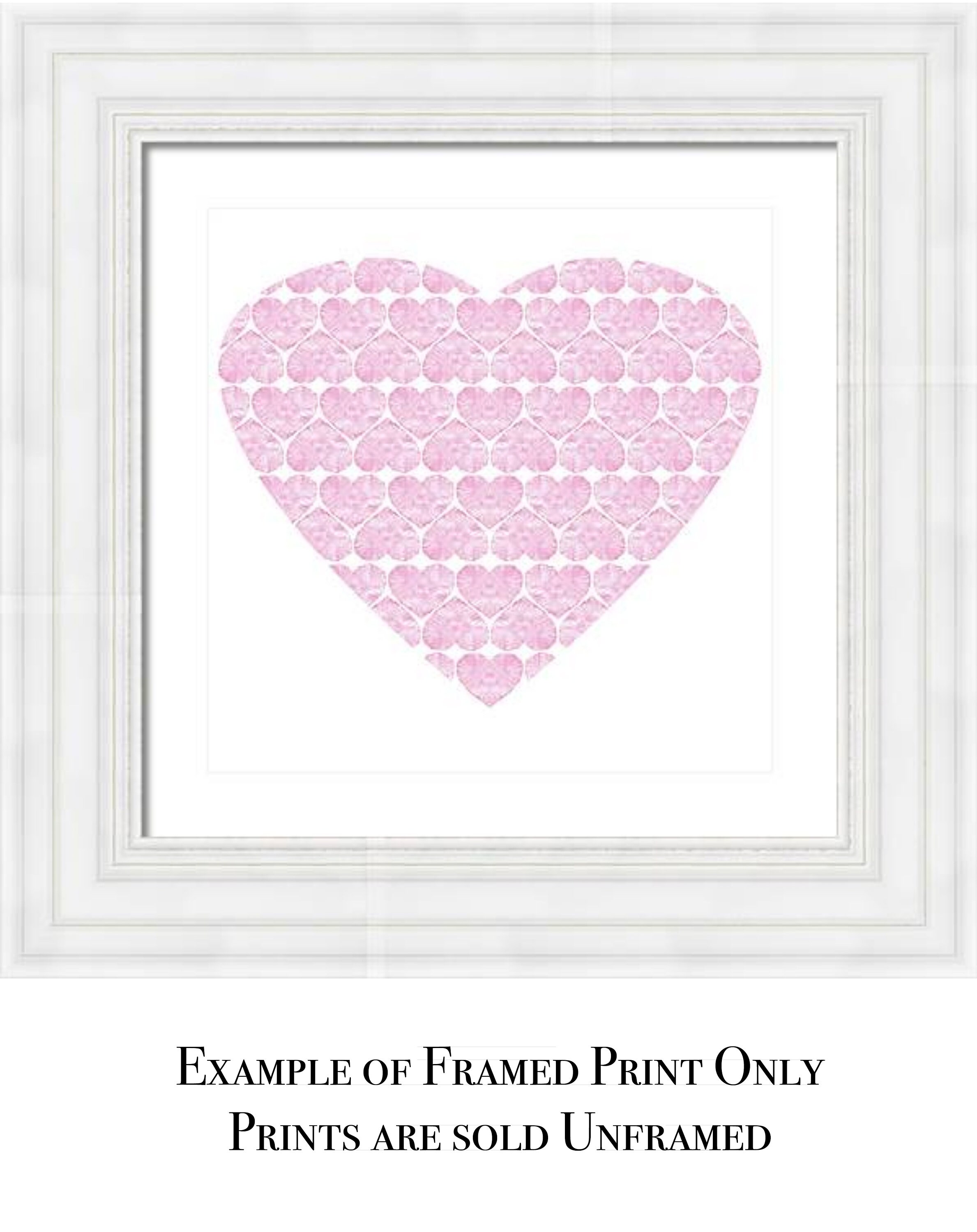 Pink Heart Painting Heart Pattern Watercolor Heart Print - Etsy