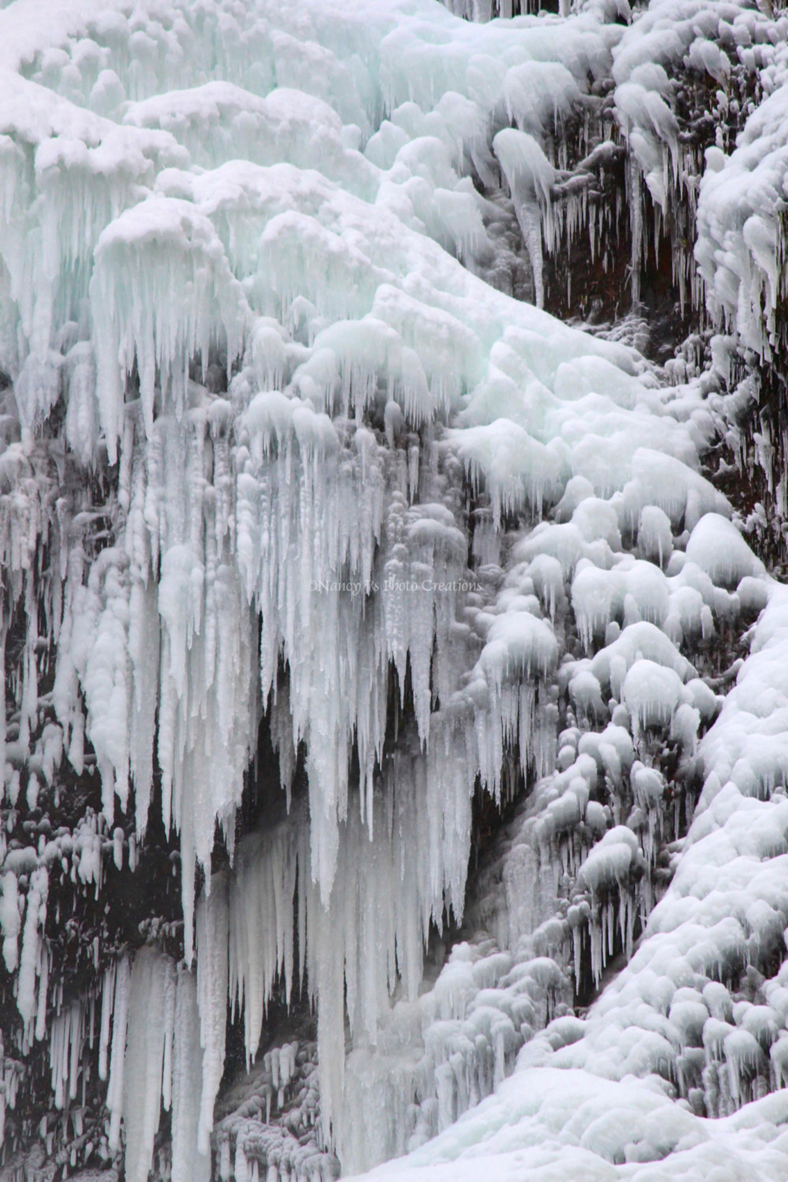 Winter Waterfall Photo ~ Icy Landscape Photography ~ Icicles Art, White ...