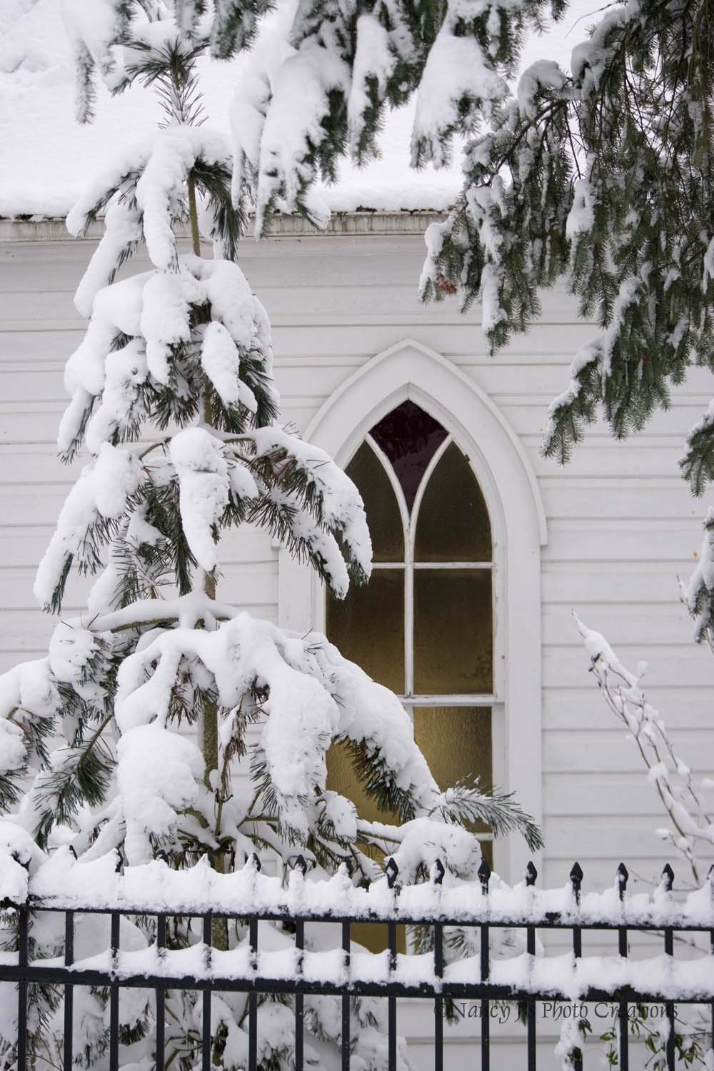 Church in Snow Print ~ Old Window Decor, Rustic Wall Decor, White Wall ...