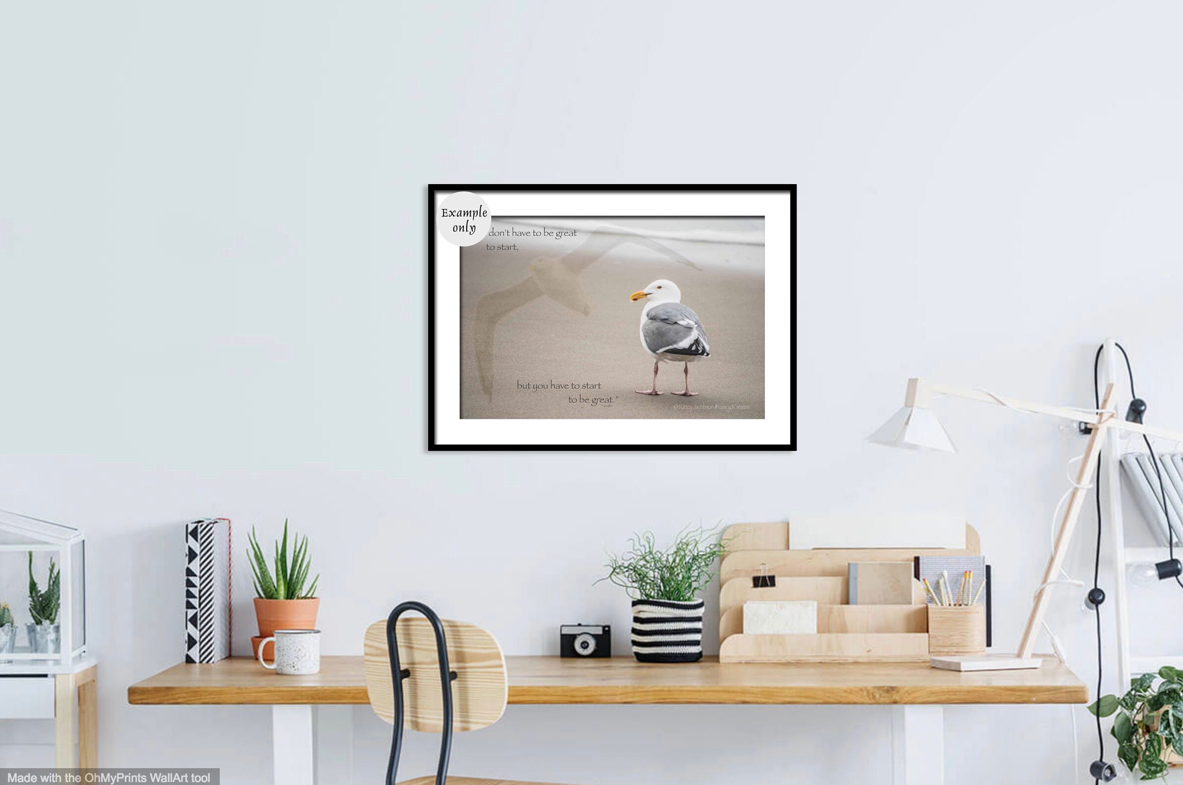 Inspirational Wall Art, Nature Print, Seagull Picture, Sandy Beach ...