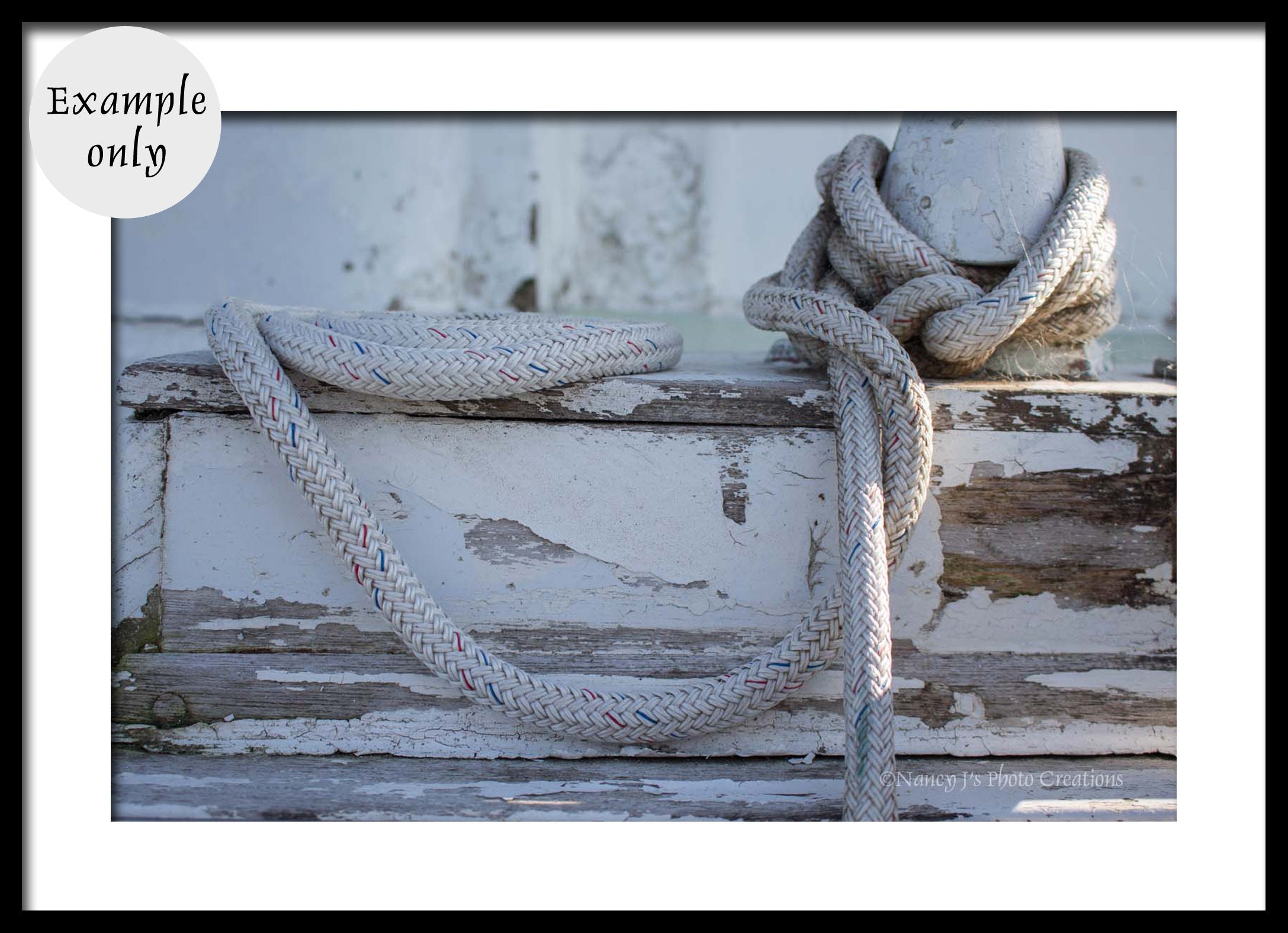 Sailing Knot Picture, Nautical Wall Art, Rope Tied to Dock Rustic Print ...