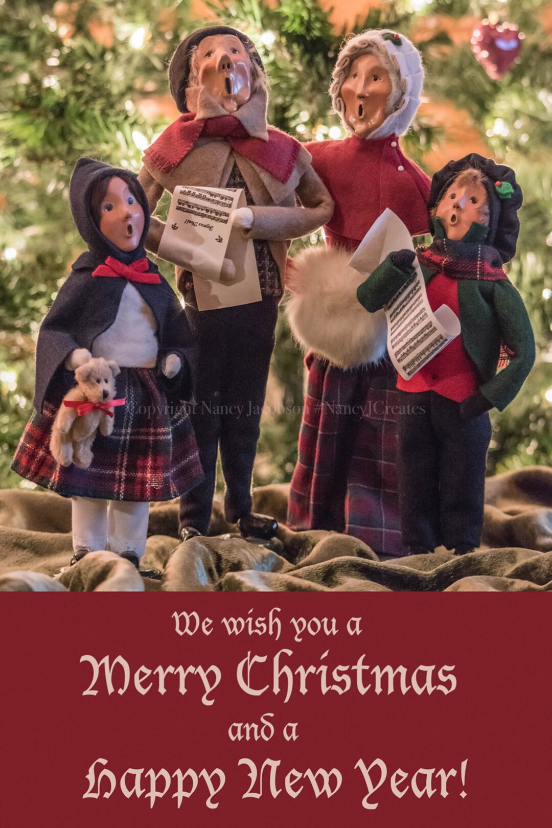 Old-fashioned Christmas Carolers Picture Seasonal Gift Holiday Cheer ...