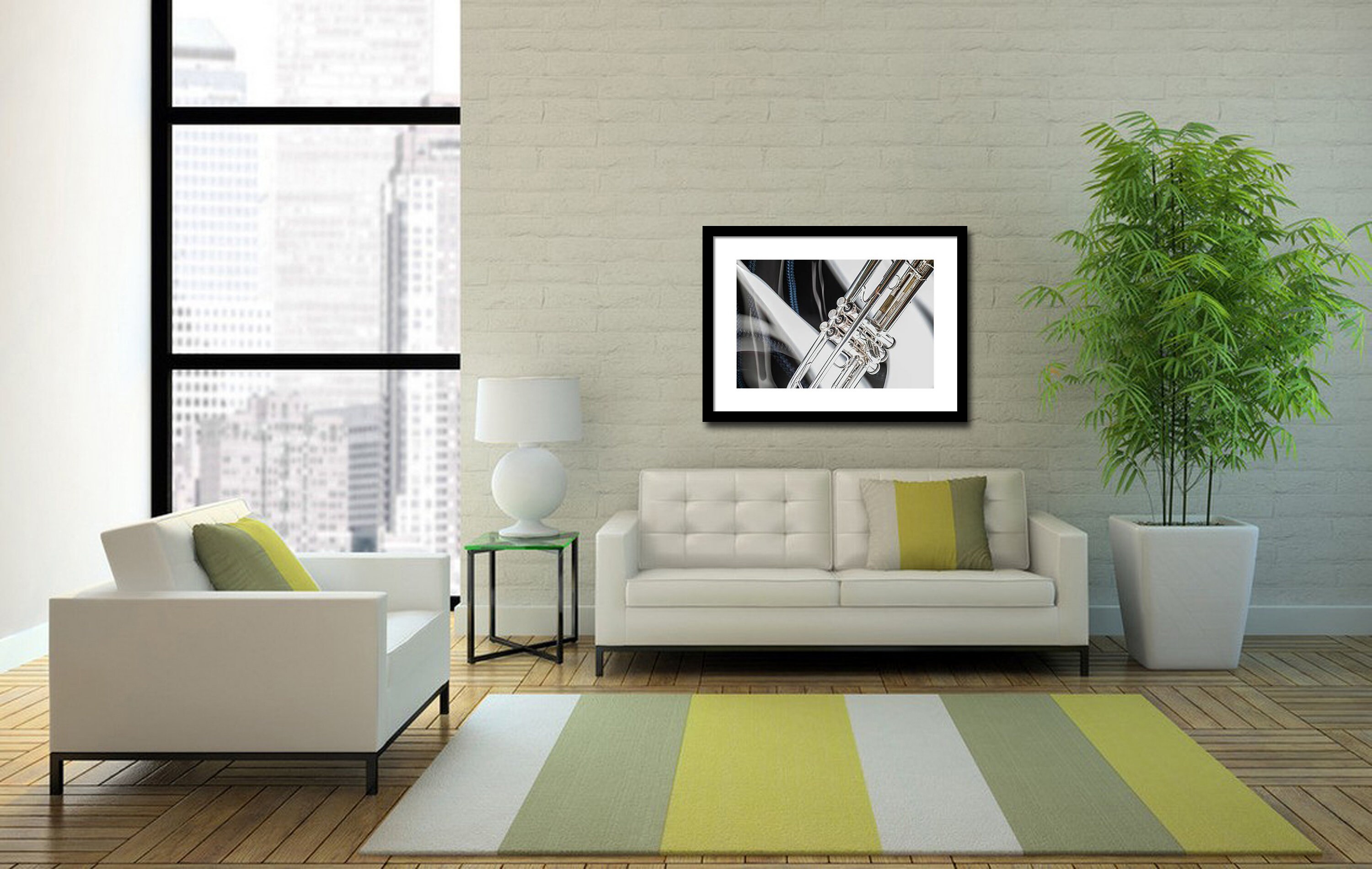 Trumpet Art Music Decor Contemporary Art Trumpeter Gift for - Etsy
