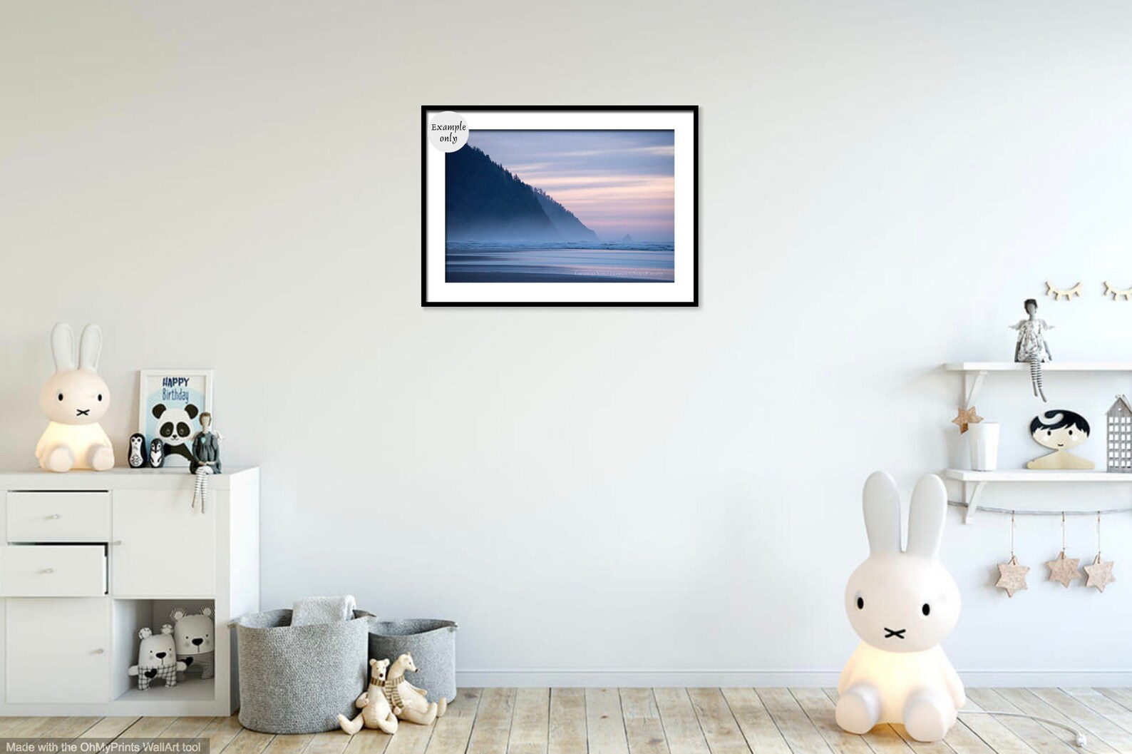 Hazy Mist Over Beach Print ~ Lavender Blue Pale Pink Coastal Wall Art ...