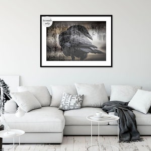 Black Crow Photo, Dramatic Bird Photography, Spectral Crow Art, Ghostly ...