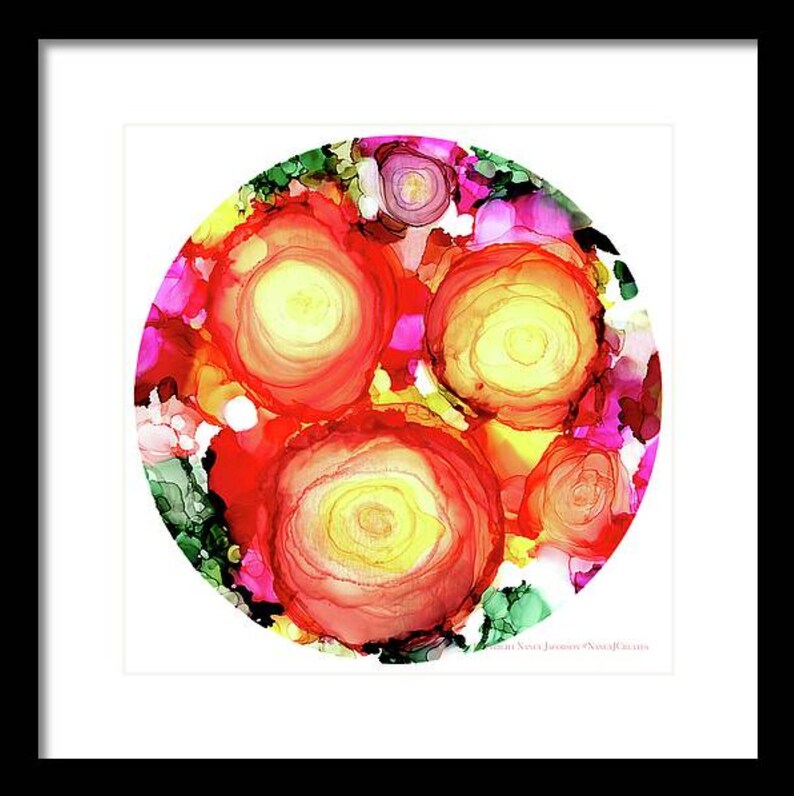 Red Rose Art Print From My Original Alcohol Ink Painting - Etsy