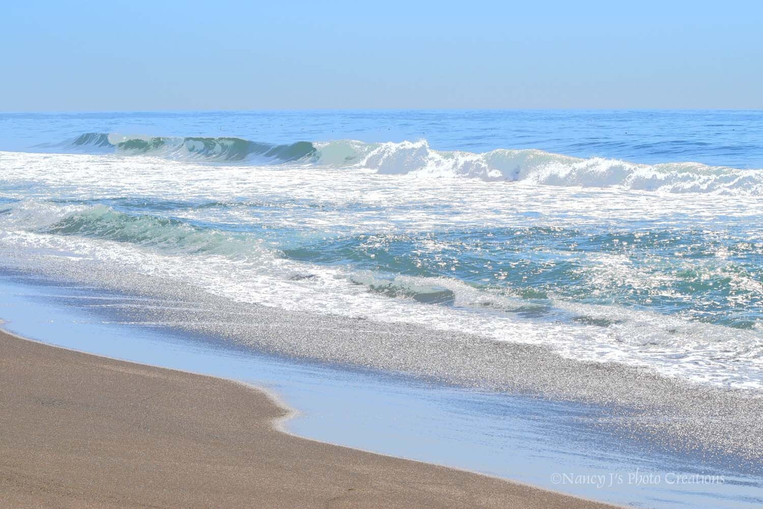 Coastal Decor Beach Photography ~ Ocean Waves ~ Baby Blue Wall Art ...
