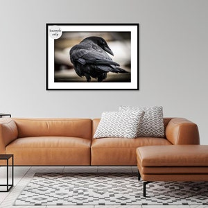 Black Crow Photo, Dramatic Bird Photography, Spectral Crow Art, Ghostly ...