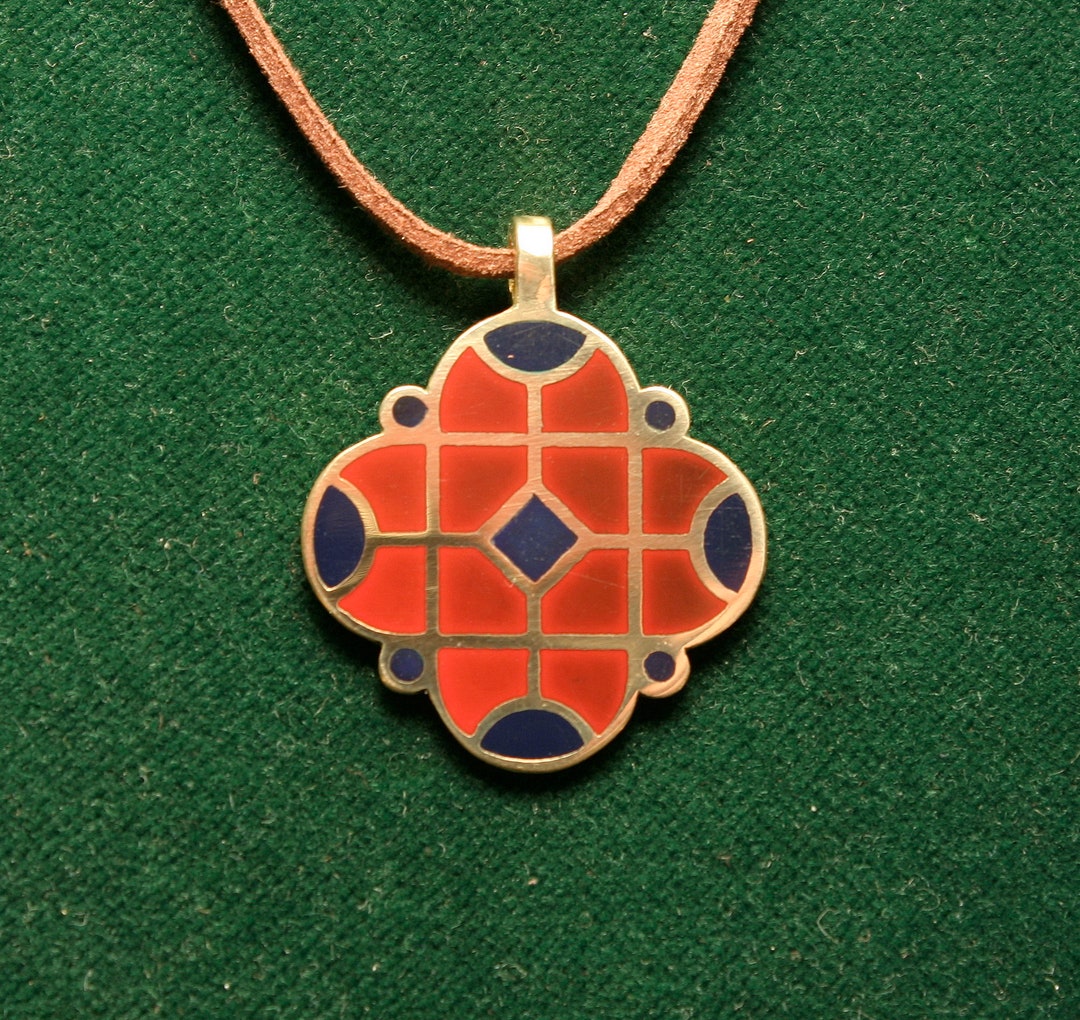 Anglo-saxon Brass Pendant With Enamels, Anglo-saxon Necklace ...