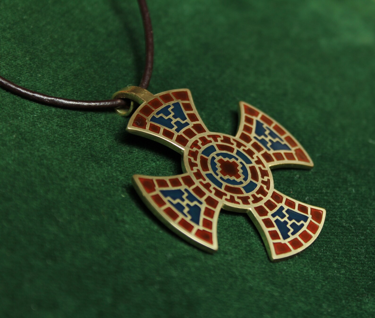 Anglo-saxon Cross Brass Pendant With Enamels Ixworth Cross | Etsy UK