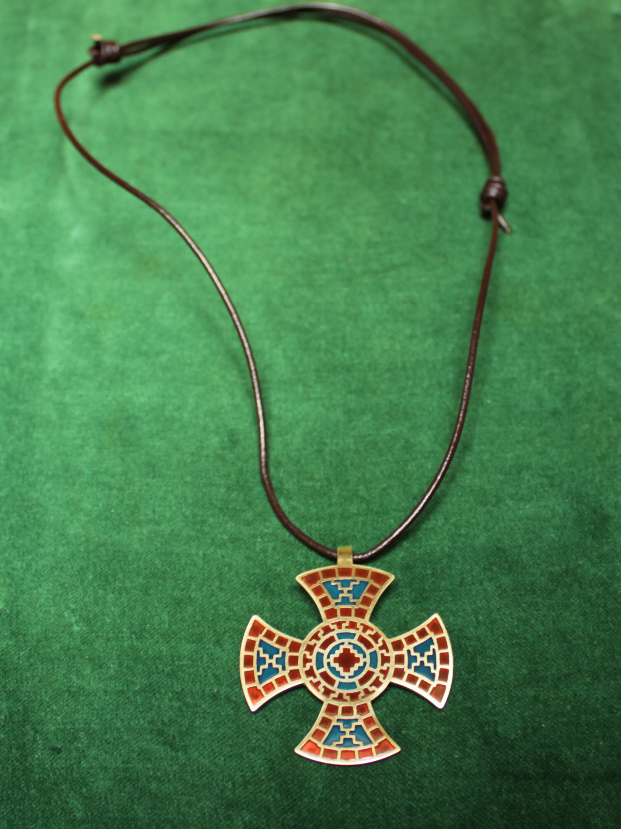 Anglo-saxon Cross Brass Pendant With Enamels Ixworth Cross - Etsy UK