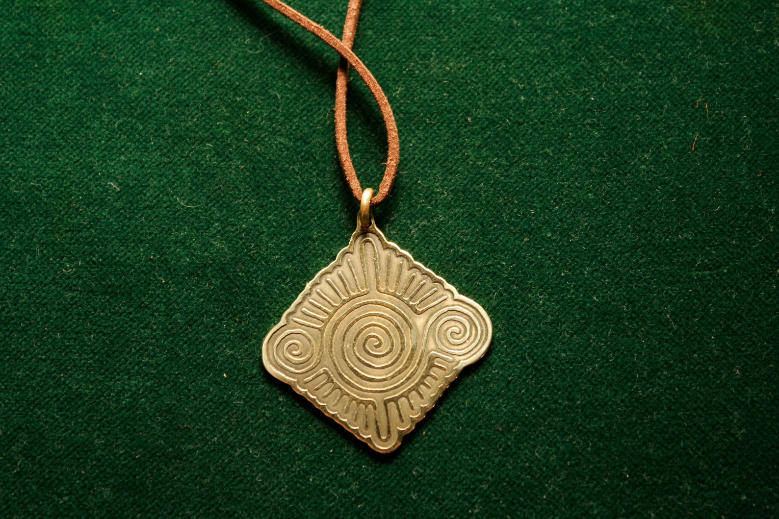 Aztec Spiral ornament brass pendant Aztec Spiral ornament | Etsy