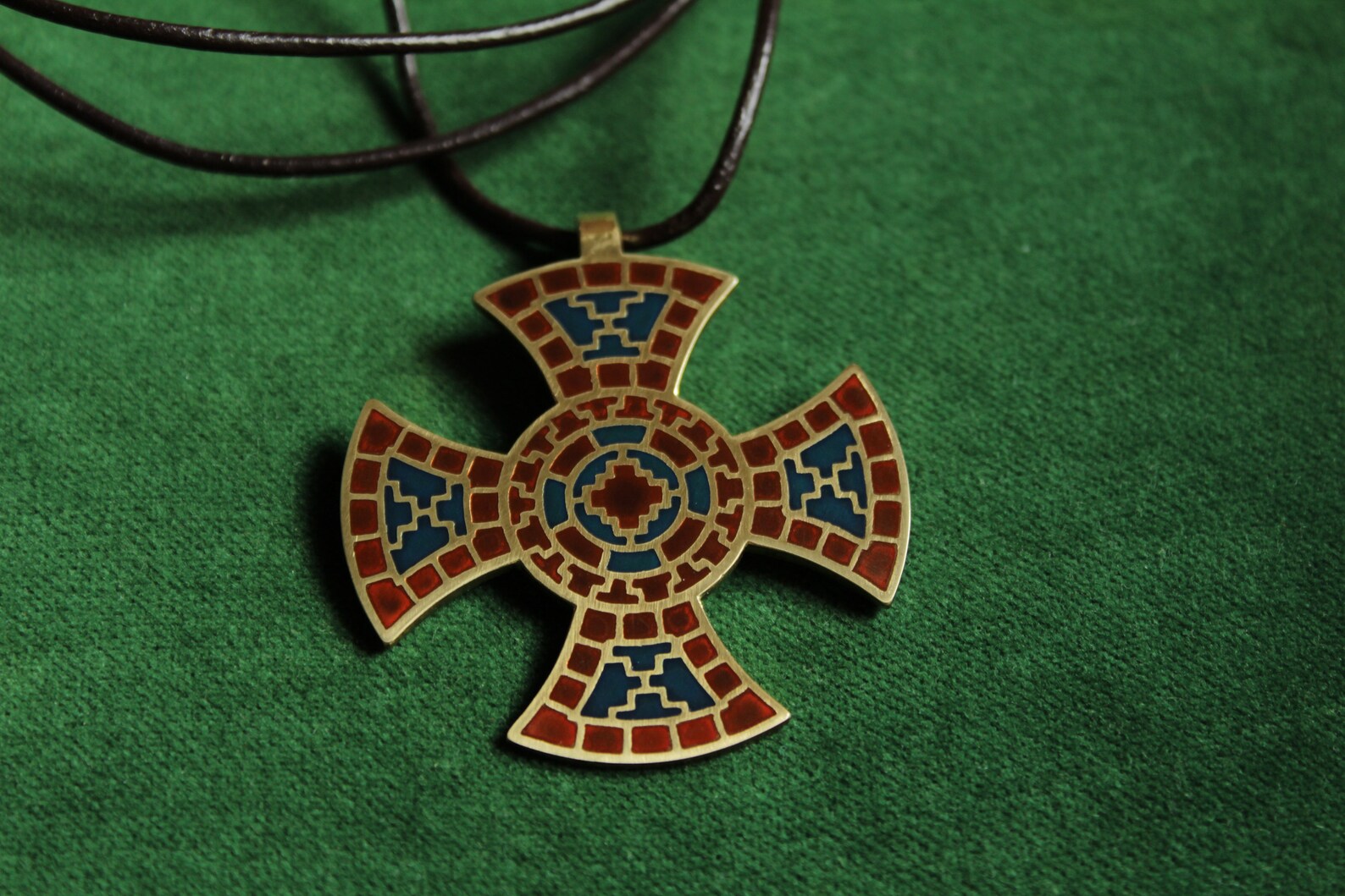 Anglo-saxon Cross Brass Pendant With Enamels Ixworth Cross | Etsy