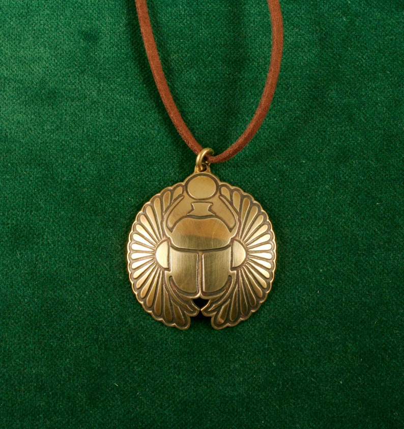 Egyptian Scarab, Brass Scarab Pendant, Scarab Necklace, Handmade Metal ...