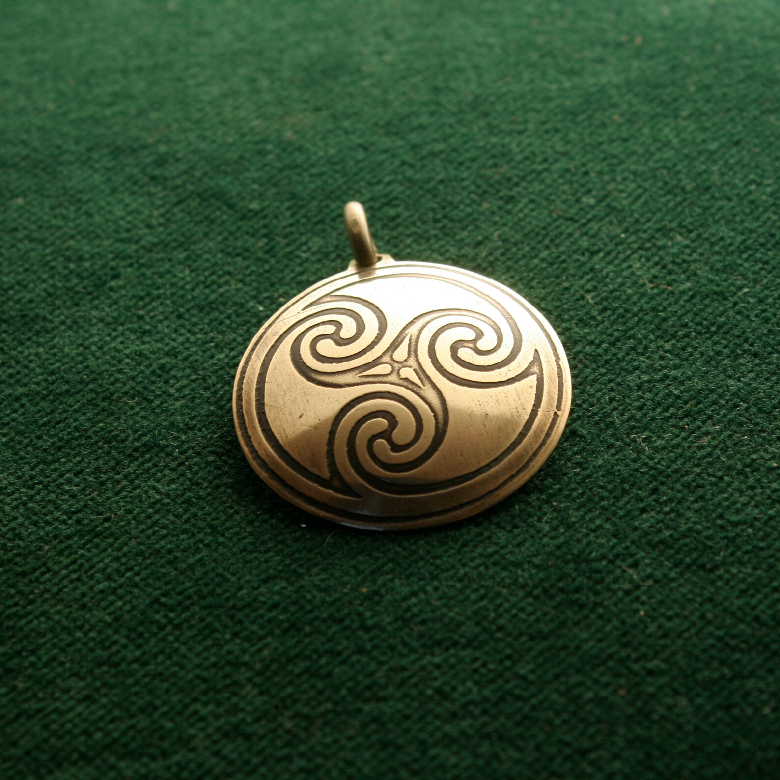 Triskelion Celtic Brass Pendant, Handmade Celtic Metal Jewelry - Etsy