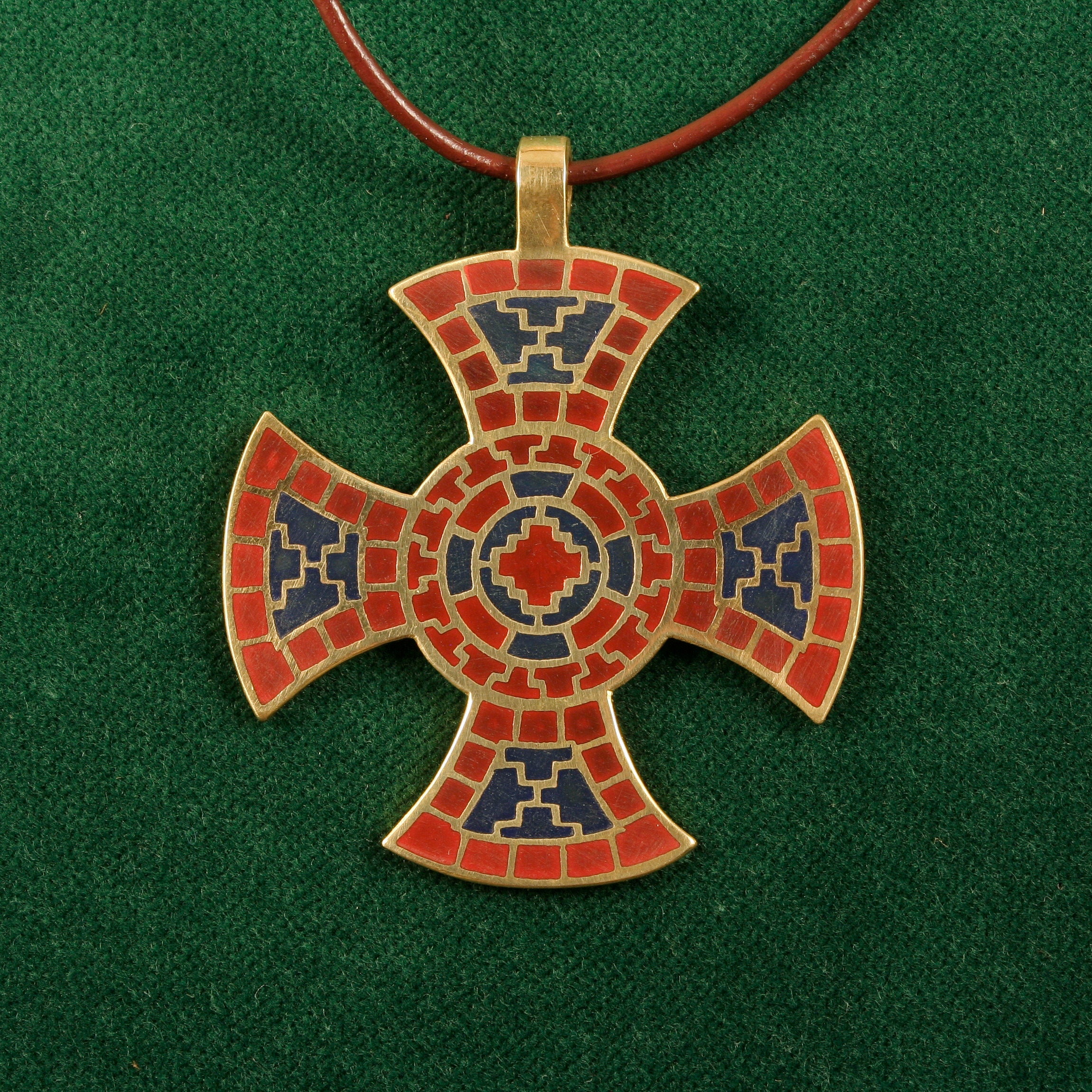 Anglo-saxon cross brass pendant with enamels Ixworth Cross | Etsy