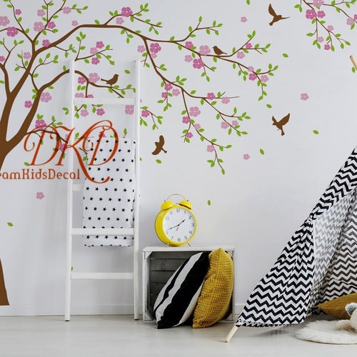 Cherry Tree Wall Decal Tree Wall Sticker Nursery Wall | Etsy