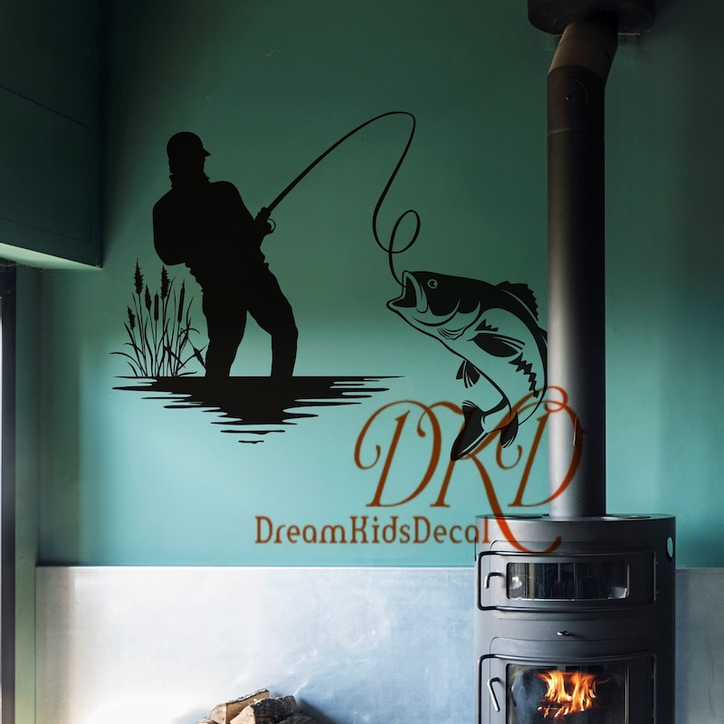 Fishing Wall Decal - Etsy
