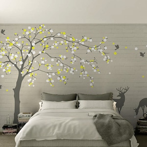 Wall Decal Removable Wall Sticker, Tree Nursery Decal, Tree With Deer ...
